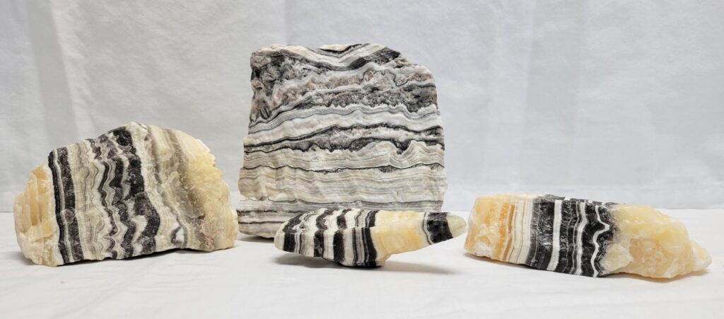 Zebra Calcite Chunks - Pikes Peak Rock Shop